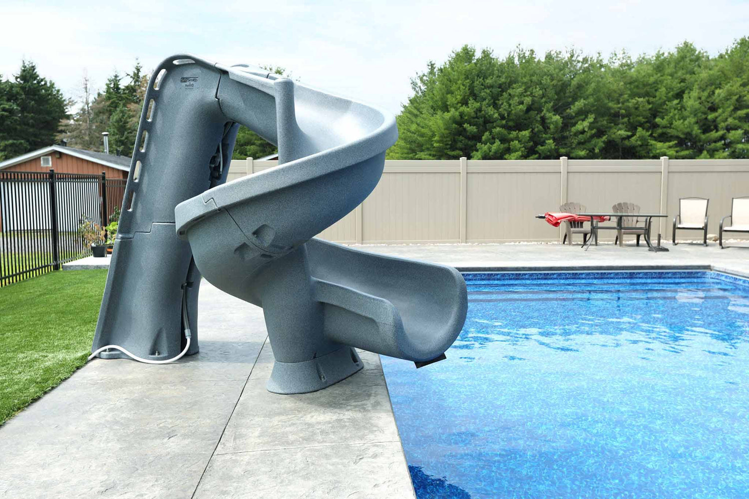 Inground Pool Installation Cumberland – Fun Design with Slide & Deck