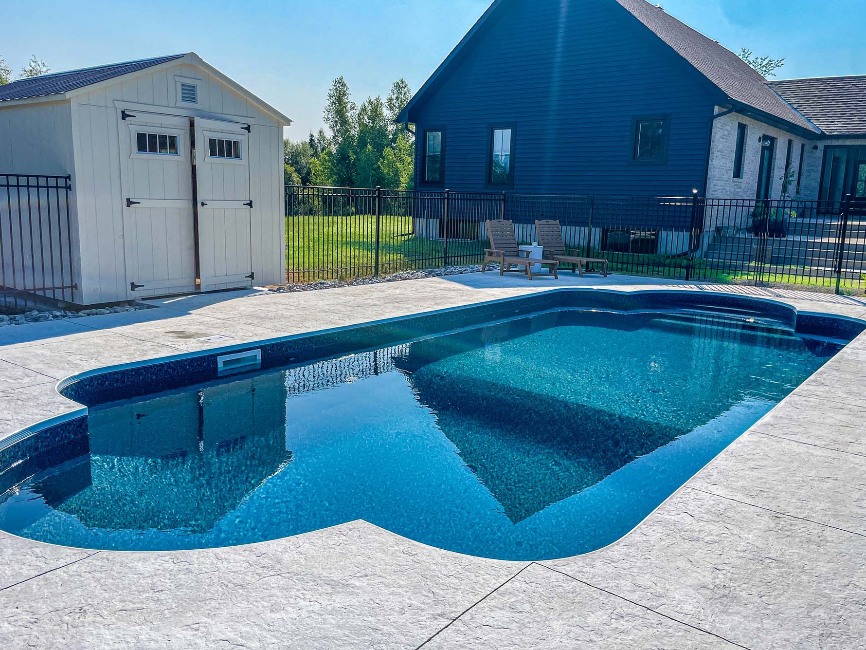 Inground Pool Installation Clarence-Rockland Natural Stamp Concrete